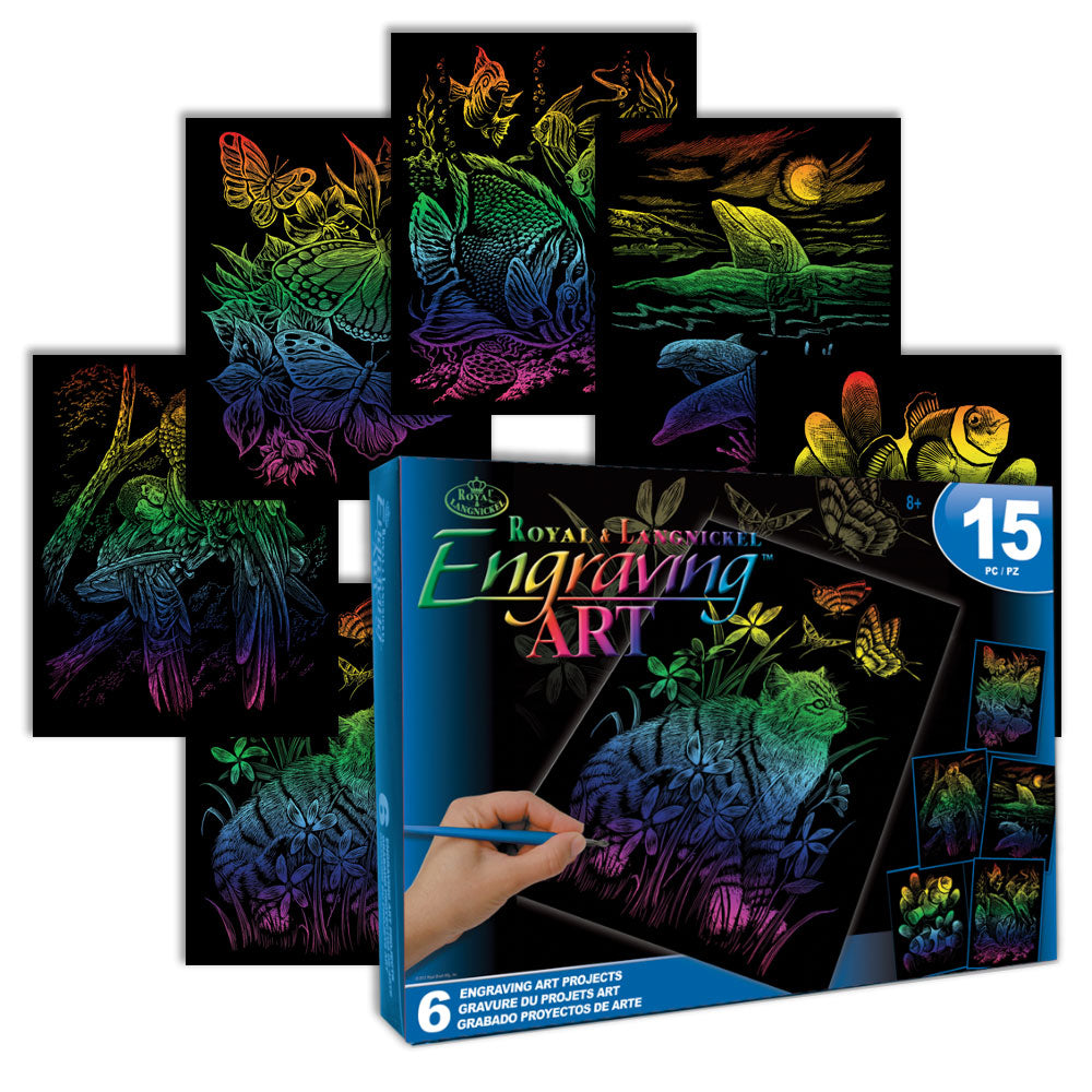 Engraving Art™ Rainbow Box Set Animals – Crafts N' Things Hobbies & Games